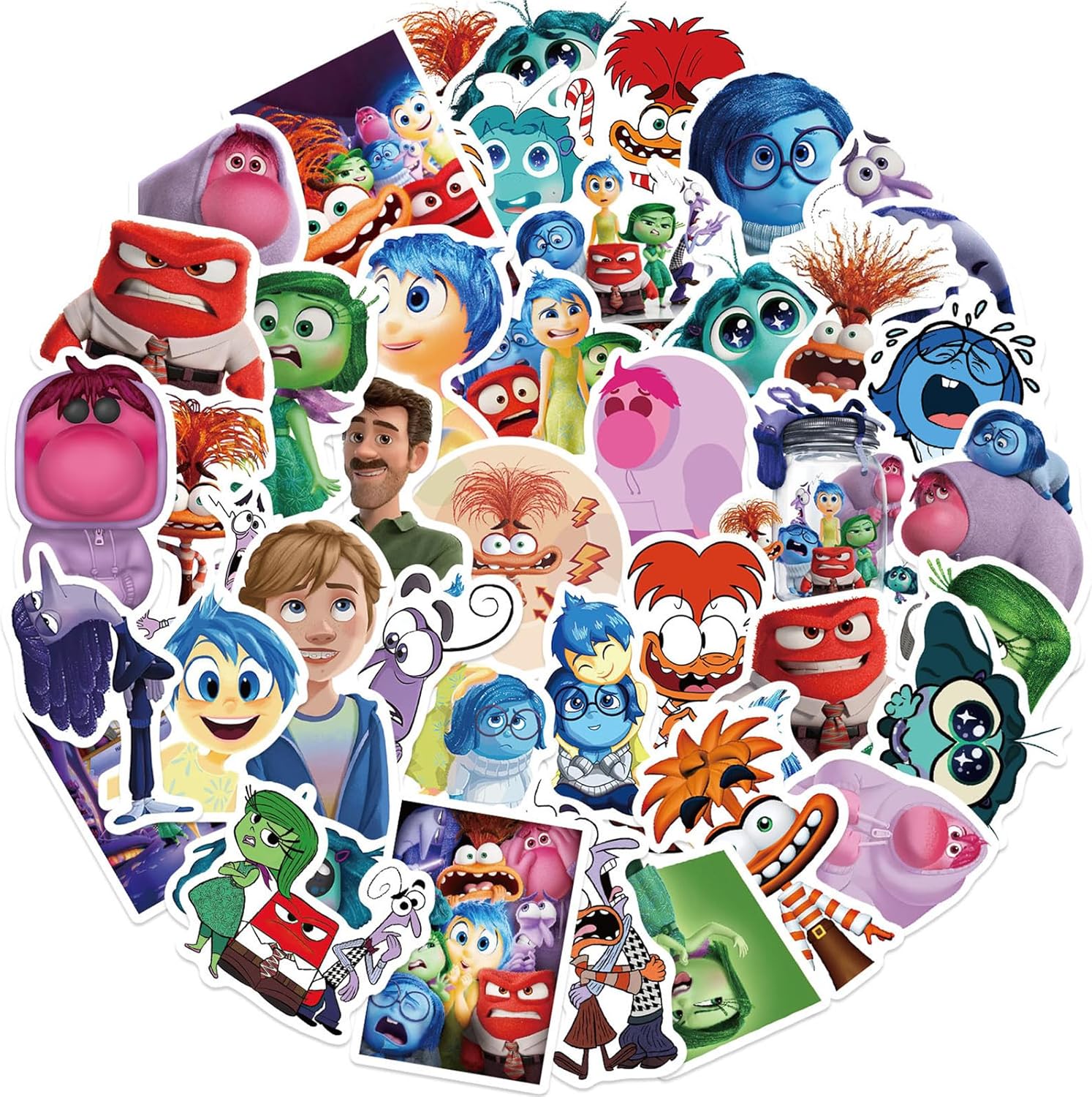 Amazon.com: 50Pcs Inside Out Stickers for Kids, Cartoon Water Bottle ...