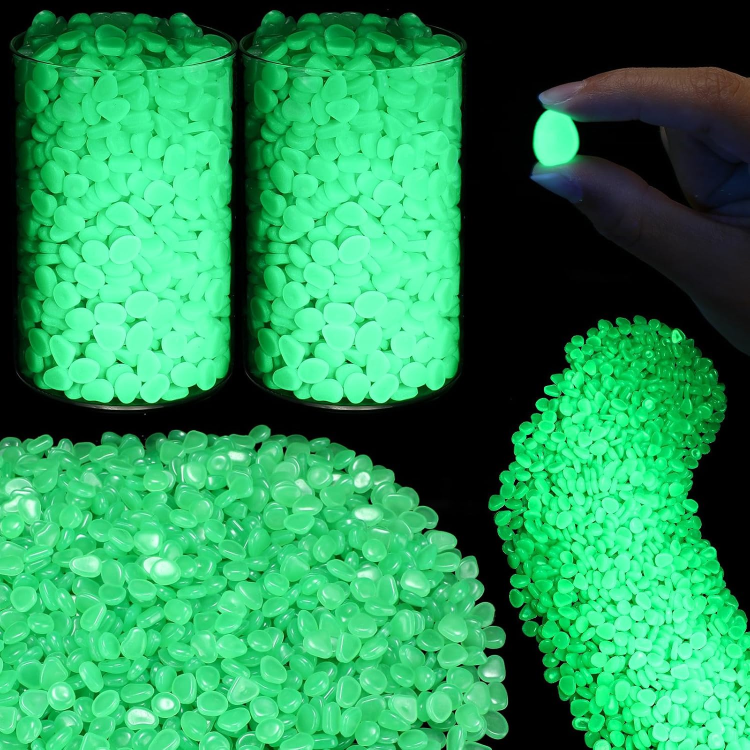 Amazon.com: Sasylvia 12000 Pcs Glow in The Dark Rocks Glow in The Dark ...