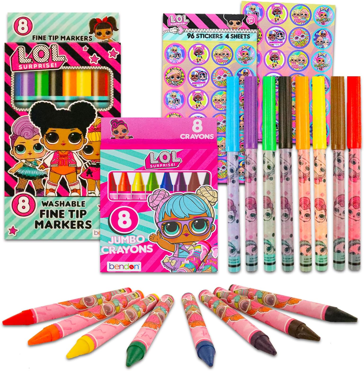 Amazon.com: LOL Surprise Coloring Set for Girls - Bundle with 8 LOL ...
