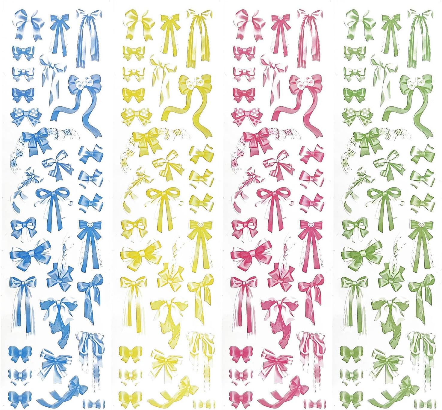 Amazon.com: 8 Sheets Cartoon Bow Stickers, Colorful Scrapbook Stickers ...