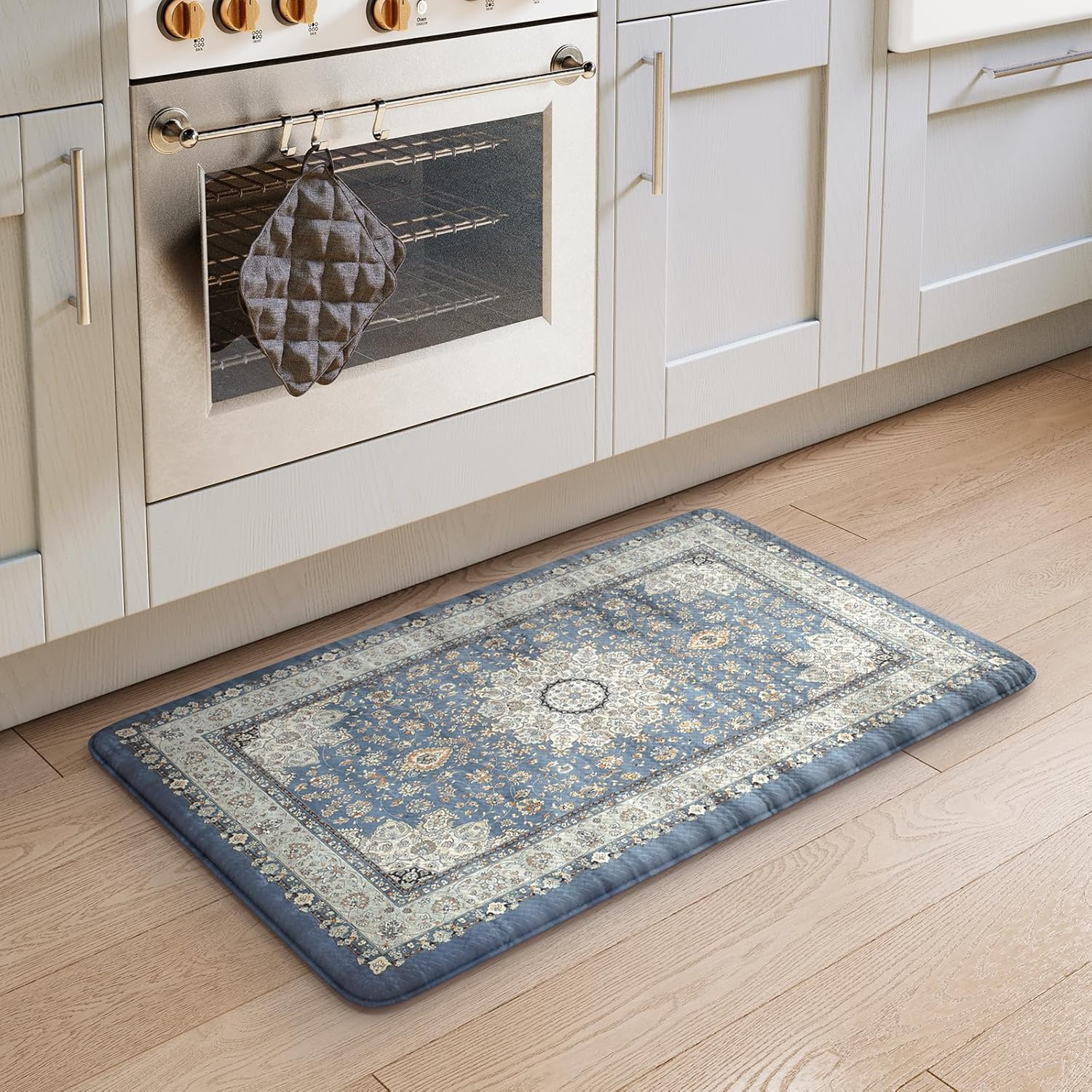 Amazon.com: Collive Boho Blue Kitchen Mats Cushioned Anti Fatigue Mats ...