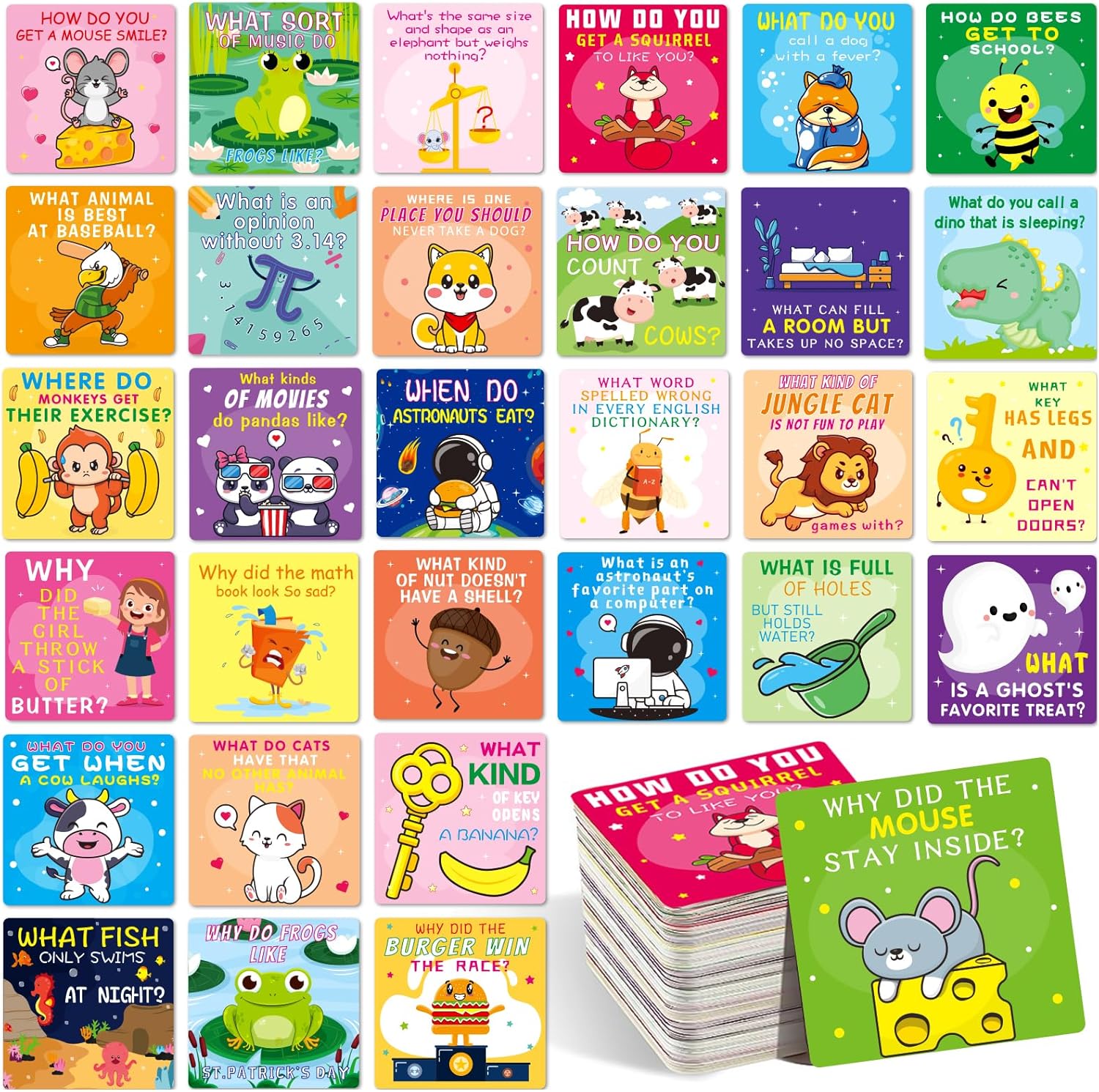 Amazon.com : Funny Joke Cards 108 Counts Funny Lunch Box Notes Positive ...