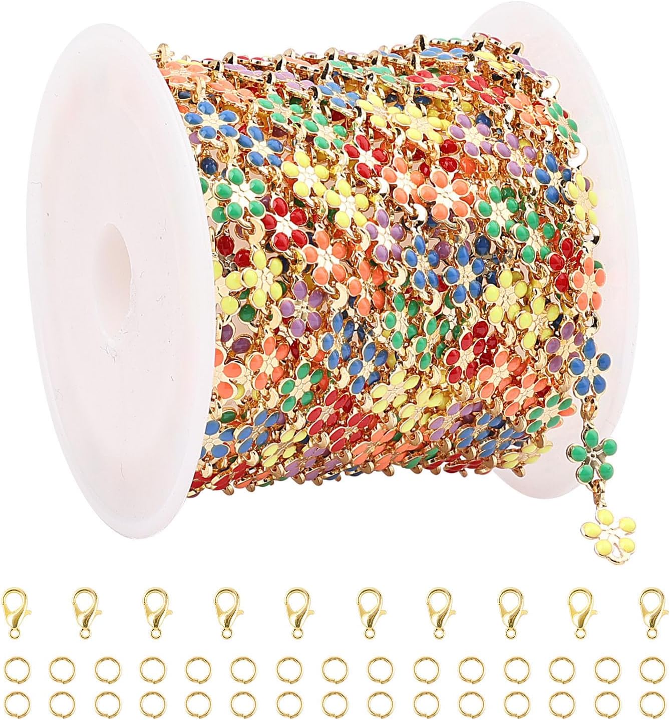 Amazon.com: UMAOKANG 3 Meters Colorful Flower Chains for Jewelry Making ...