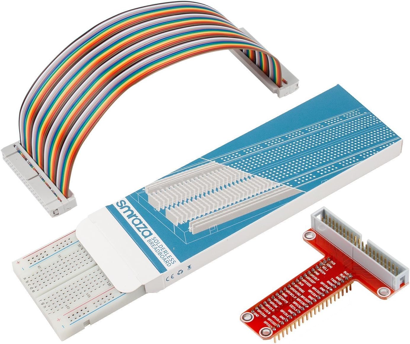 Smraza T Type GPIO Breakout Board for Raspberry Pi 3 2 Mode B/B+ with ...