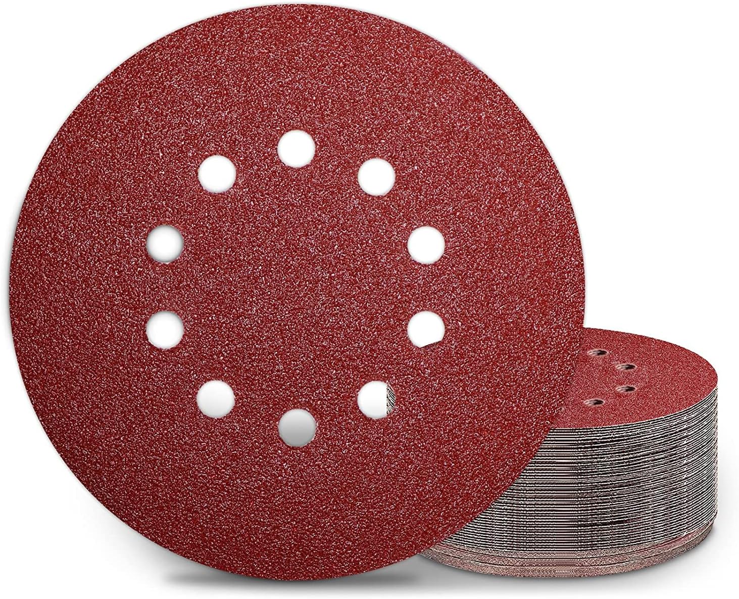 Enhulk 60 Pcs 9-Inch 10-Hole Hook-and-Loop Sanding Discs Set for ...