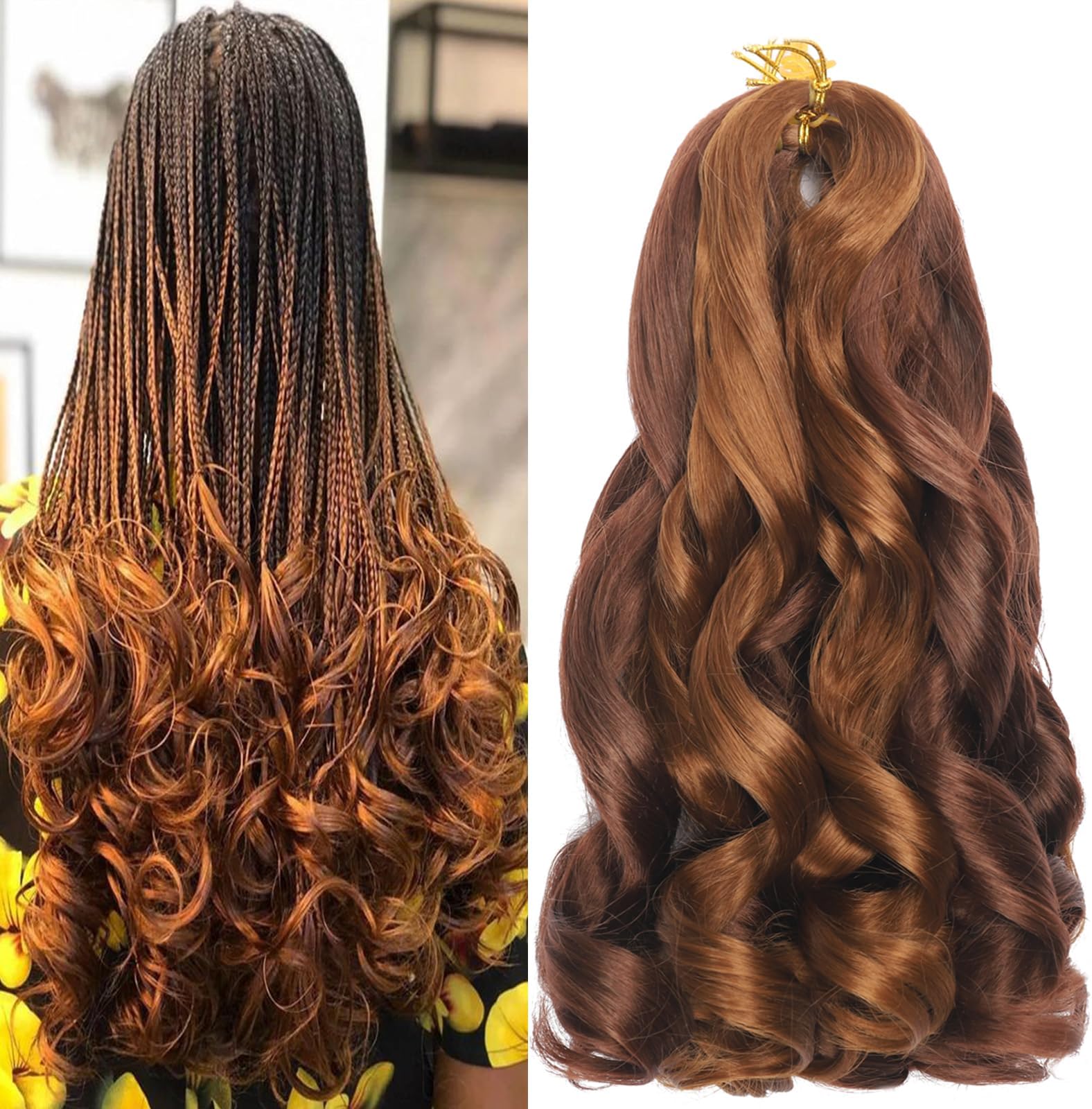 Amazon.com : 12 Inch French Curl Braiding Hair 8 Packs Bouncy Braiding ...