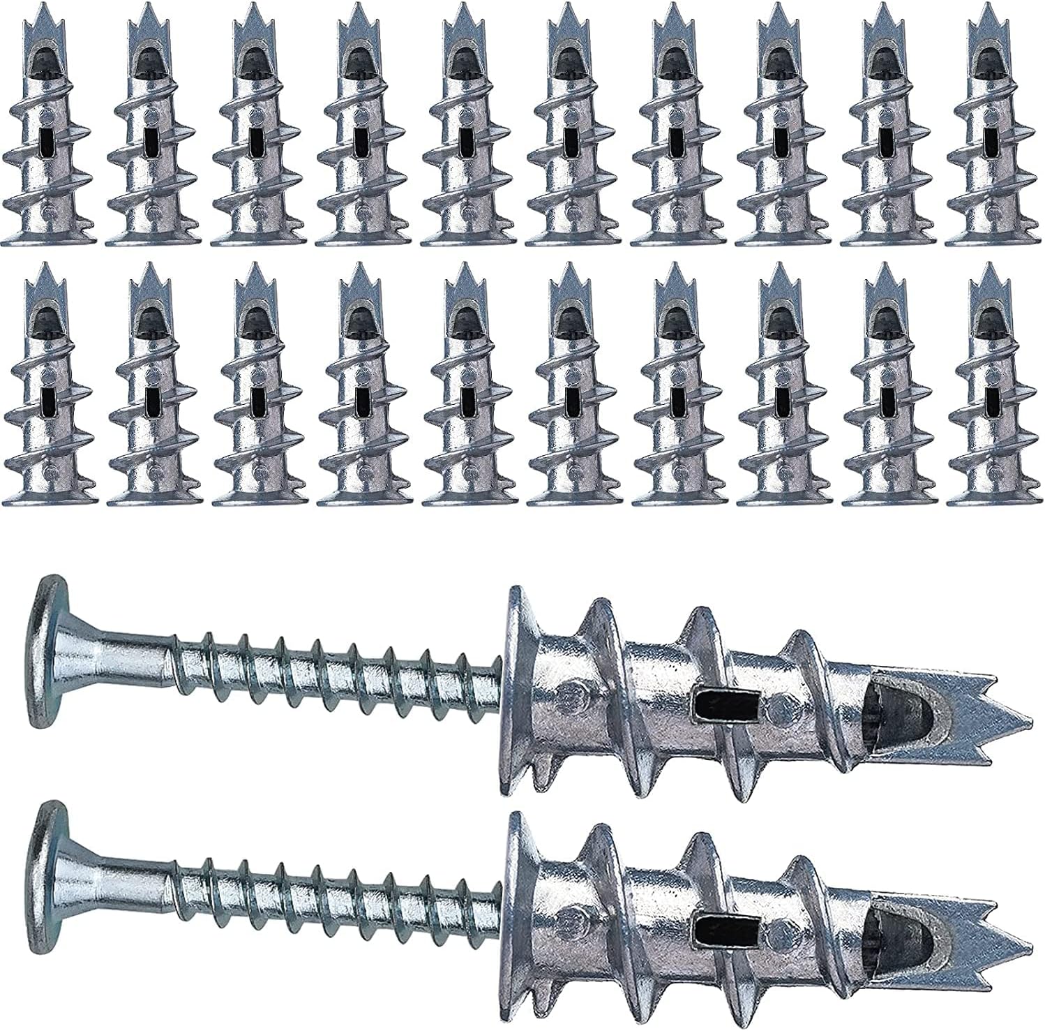 20 Pieces Self-Drill Plasterboard Fixings, Heavy Duty Metal Zinc Self ...