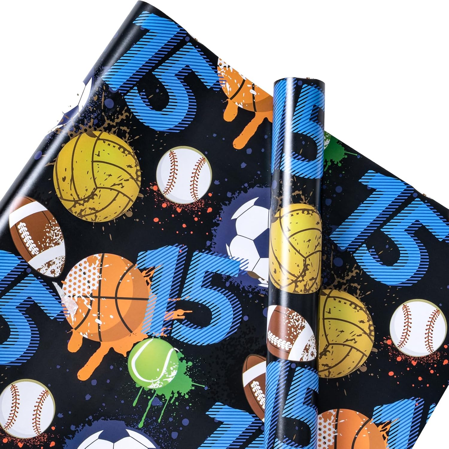 Amazon.com: RUSPEPA 15th Birthday Wrapping Paper for Teen Boys - Soccer ...