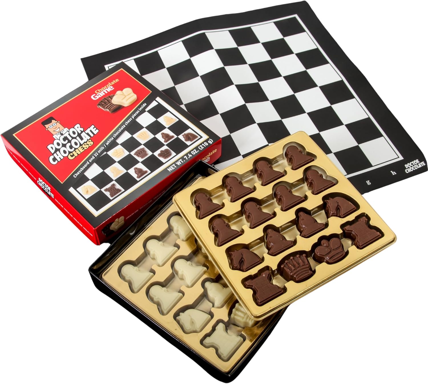 Doctor Chocolate Chess Game Set | Full 32 Edible Milk & White Chocolate ...