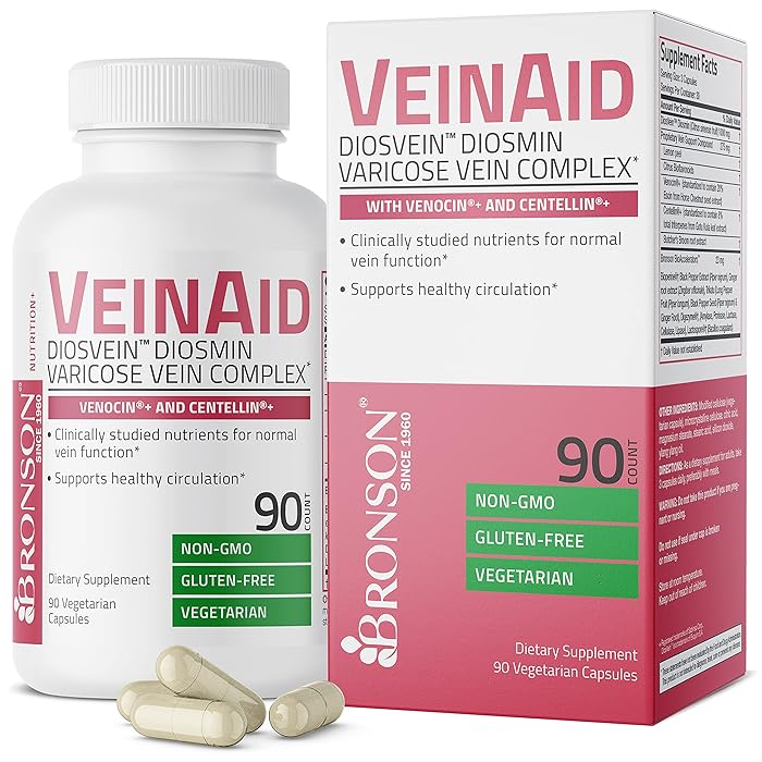 Buy Bronson VeinAid DiosVein Diosmin Varicose Vein Complex with Venocin ...