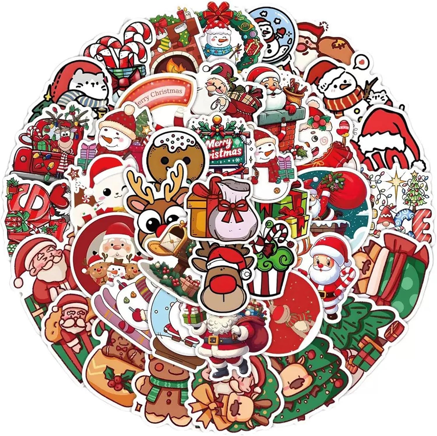 Amazon.com: Christmas Stickers, 100 Packs Funny Xmas Holiday Stickers ...