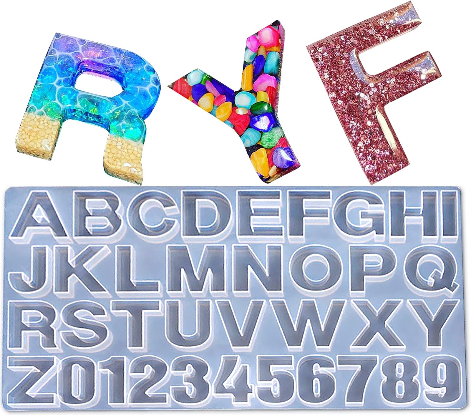 Amazon.com: Silicone Alphabet Resin Molds,Number Alphabet Jewelry ...