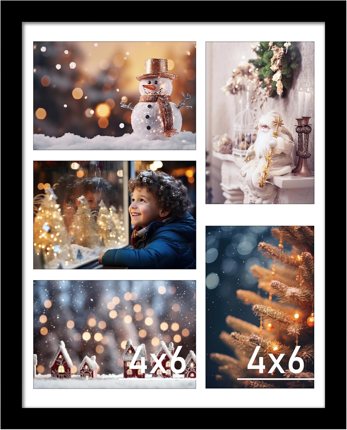 VIOLABBEY 11x14 Collage Picture Frame,Fits Five 4x6 Photos with Mat or ...