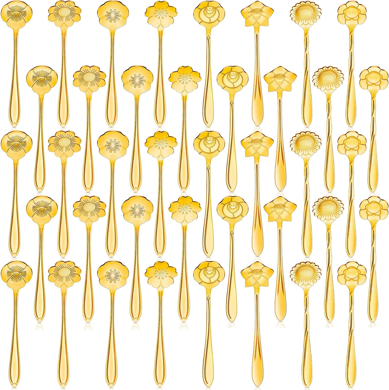 Amazon.com: Stainless Steel Creative Flower Coffee Spoon Soup Spoons ...