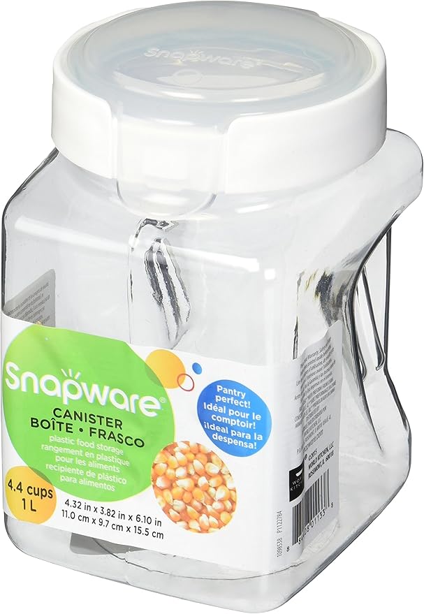 Amazon.com: Snapware 1-litre Square-Grip Canister: Food Savers: Home ...