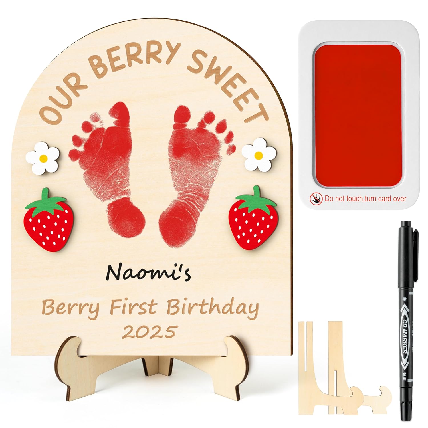Amazon.com : R HORSE Baby's 3D Berry First Birthday Footprint or ...