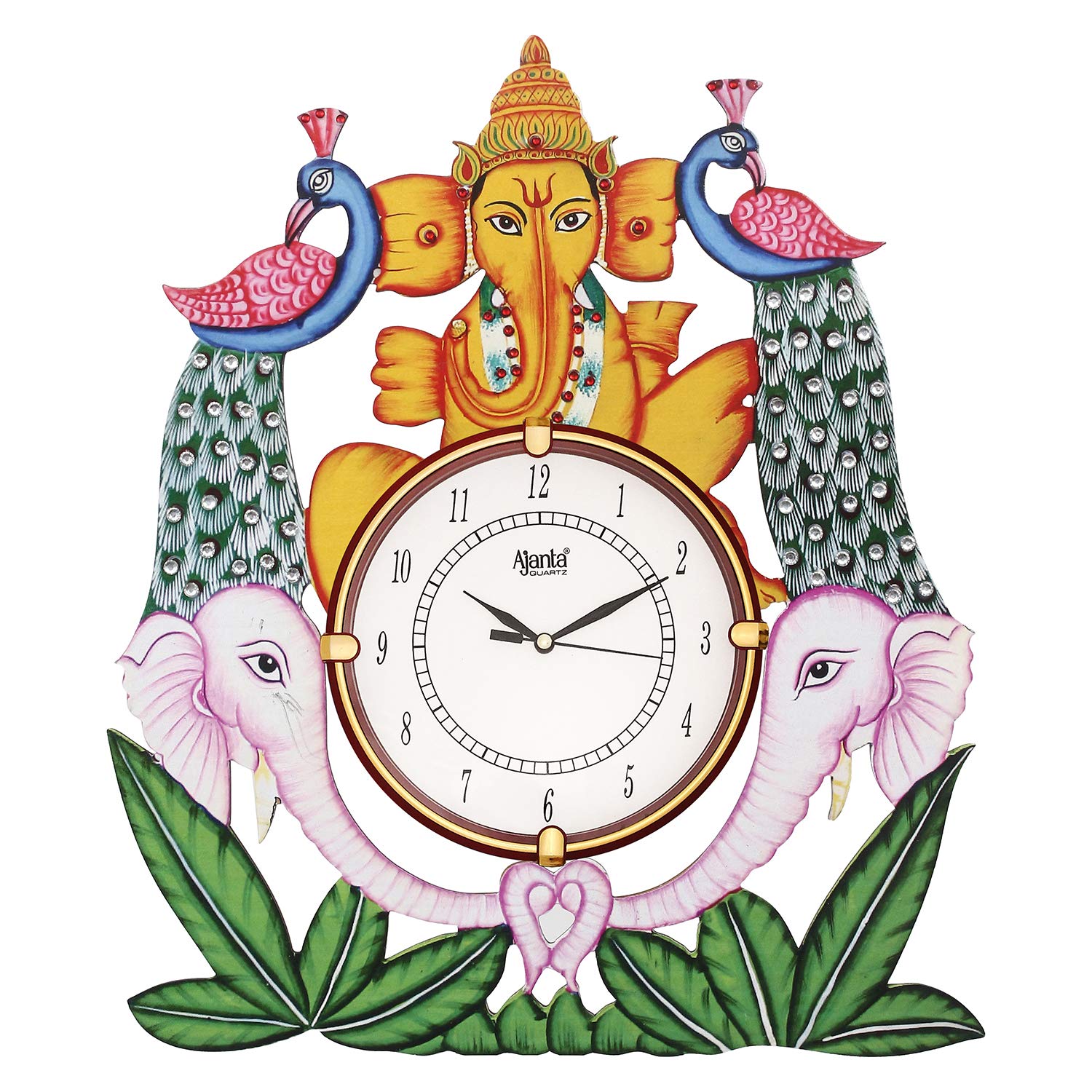 Buy CIRCADIAN Plastic and Wooden Ganesha Wall Clock (Multicolour, 17 x ...