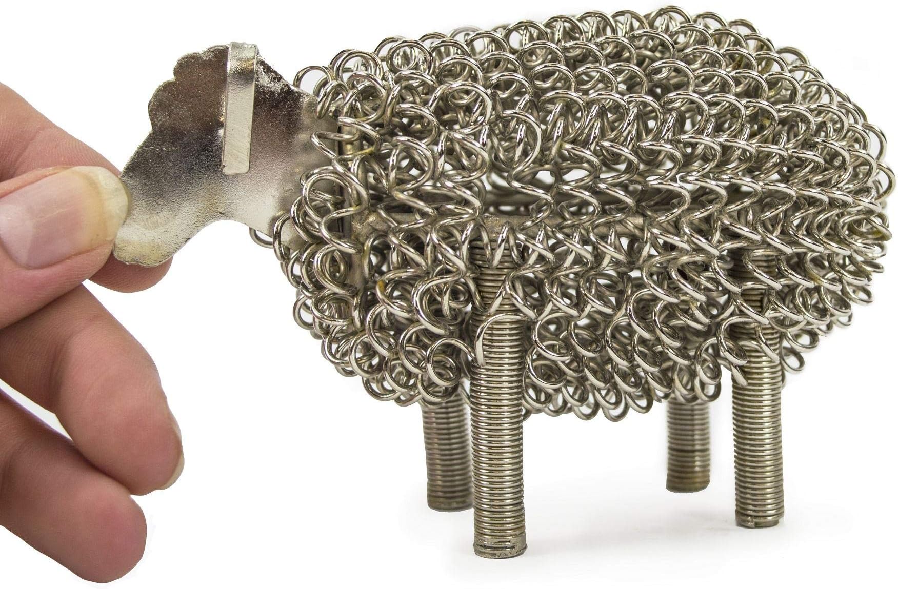 Black Country Metal Works Adorable Satin Chrome Finish Wire Sheep ...