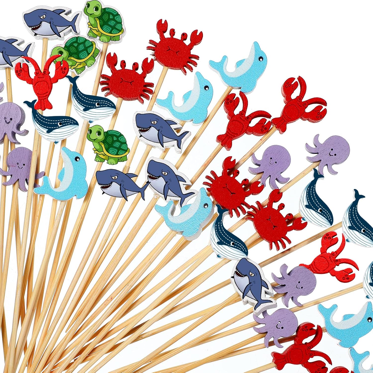 Amazon.com | Yalikop 100 Pieces Sea Creature Cocktail Toothpicks Ocean ...