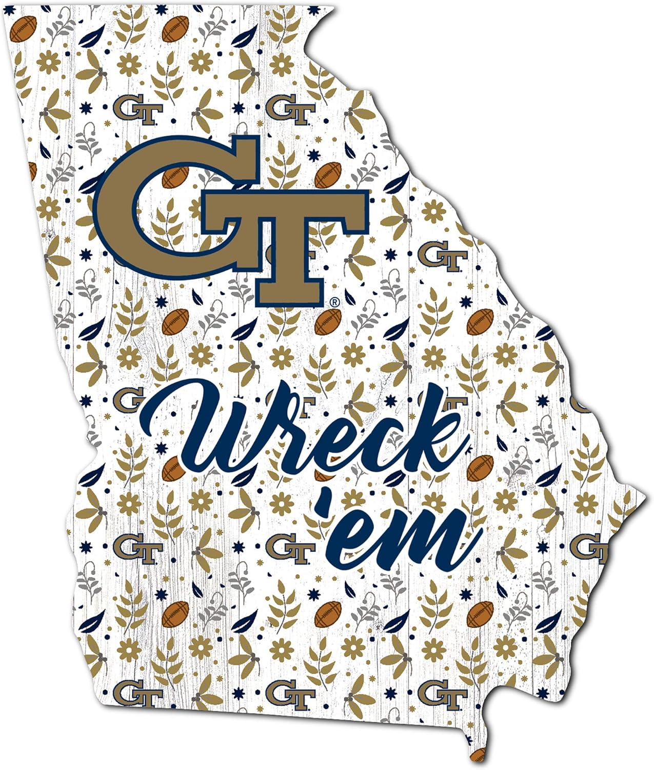 Fan Creations NCAA Georgia Tech – Señal de estado floral unisex Georgia ...