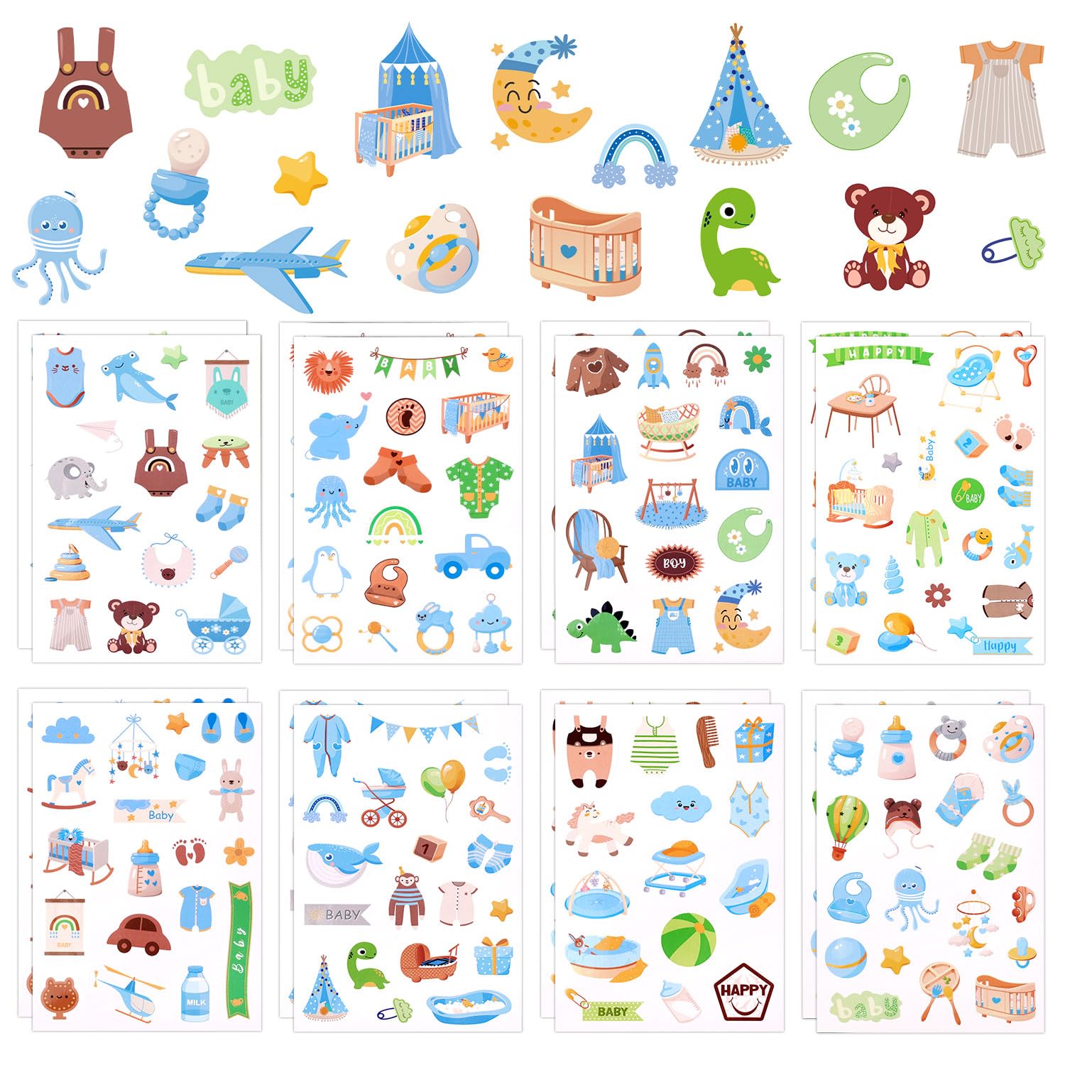 Baby Stickers For Envelopes Transportation Baby Gift Sticker | Set Of
