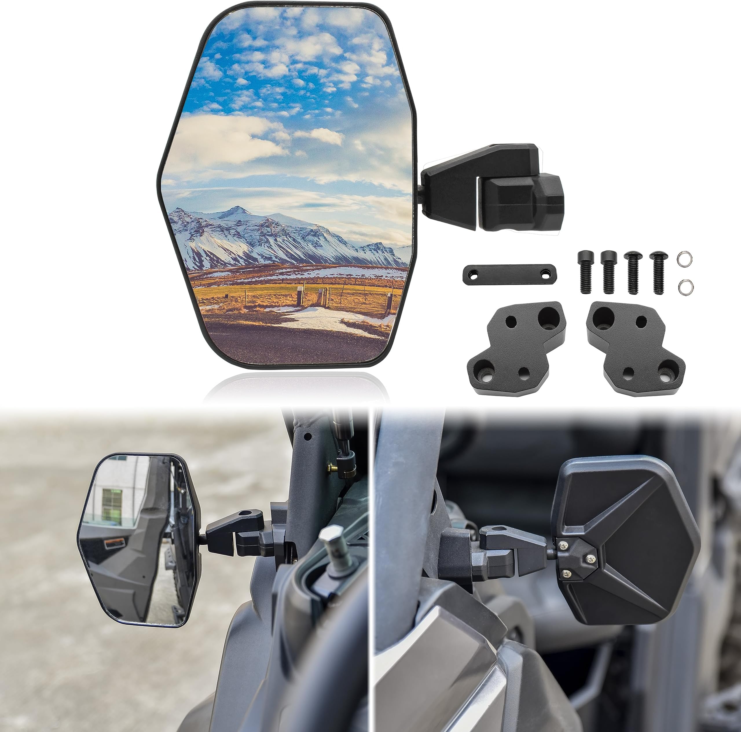 Amazon.com: SAUTVS Wider Ajustable Aluminum Shell Side Mirror for Can ...
