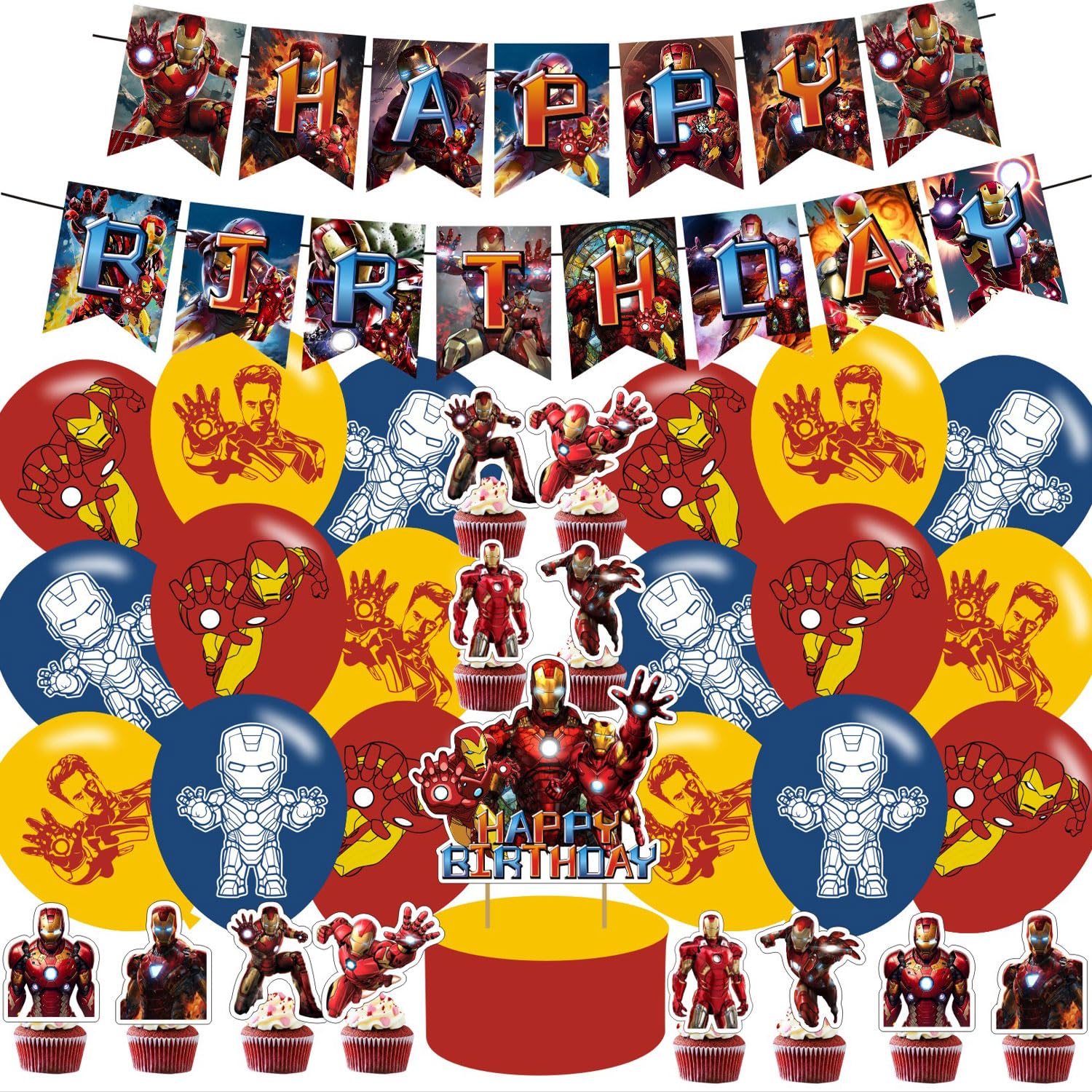 Amazon.com: Generic 𝗜𝗿𝗼𝗻 Man Party Decorations Set,𝗜𝗿𝗼𝗻 Man Birthday ...