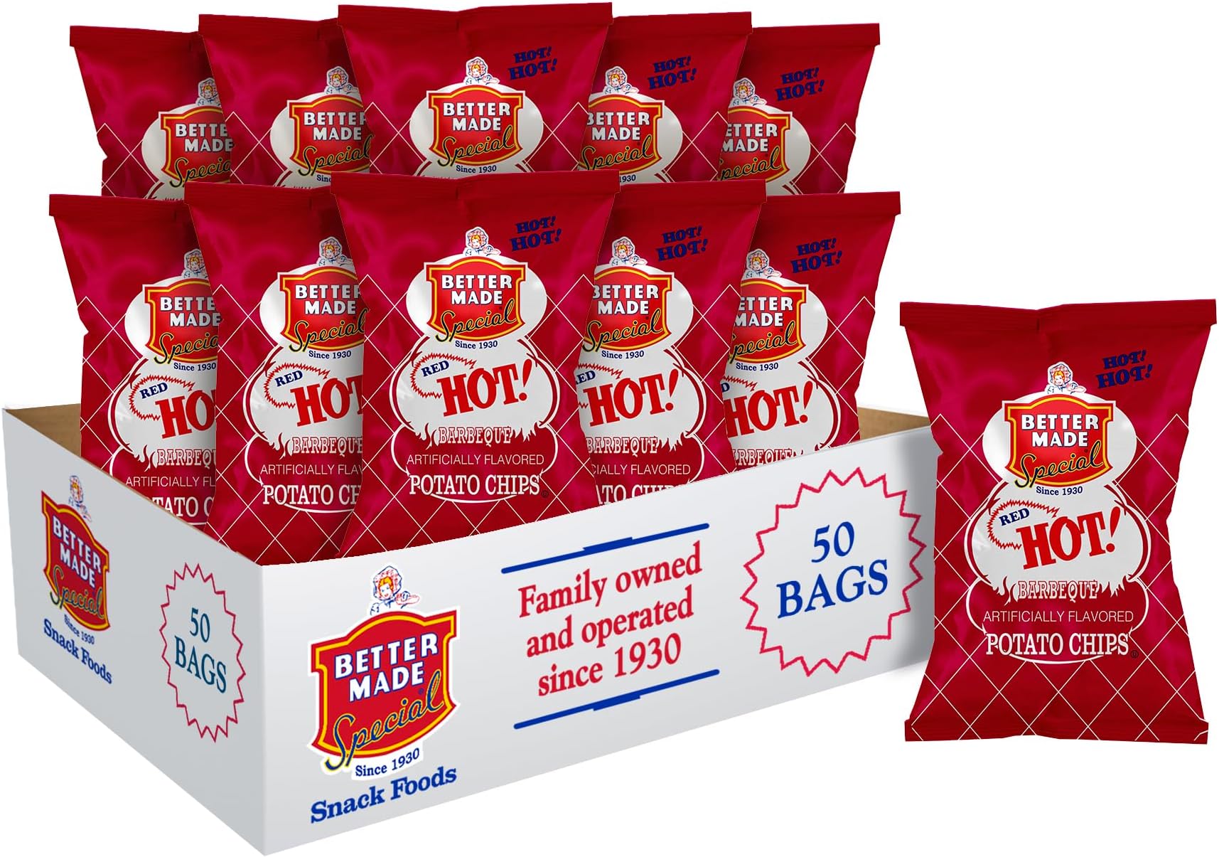 Amazon.com: Better Made BBQ Barbecue Potato Chips - Sweet, Red Hot ...