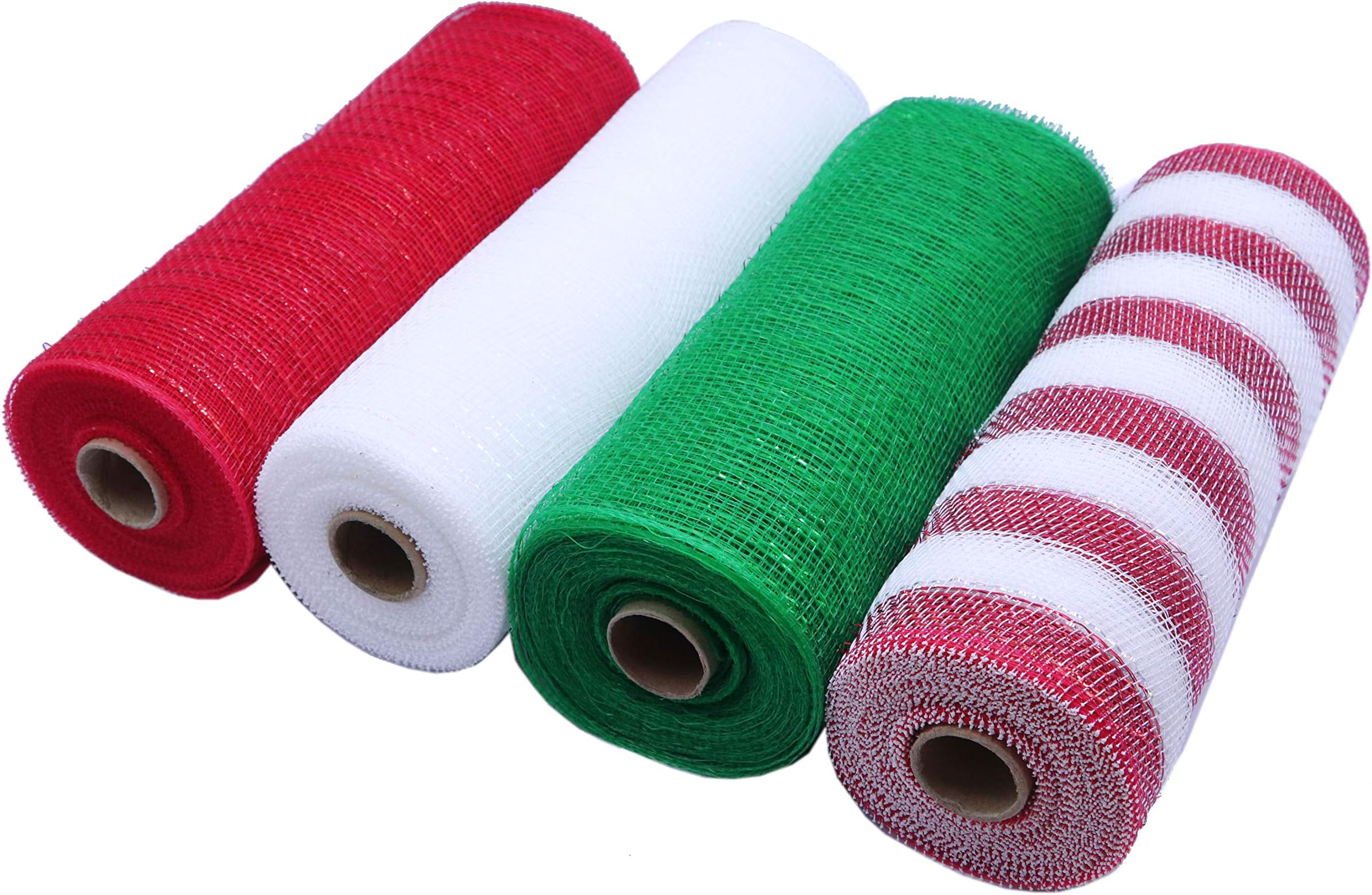 Amazon.com: 10 Inch Deco Mesh Rolls, 2 Rolls 60 Feet Christmas Mesh ...
