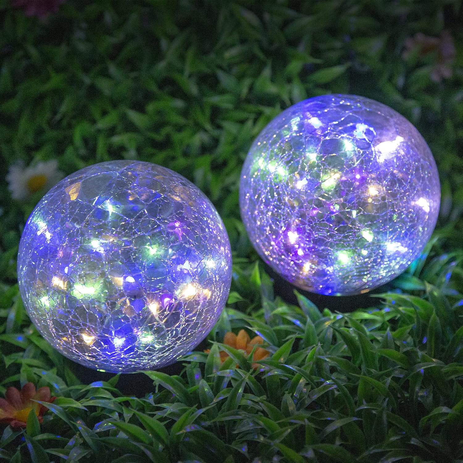 Zenhagu 2 Pcs Upgraded Outdoor Solar Garden Lights, 2 Lighting Mode ...