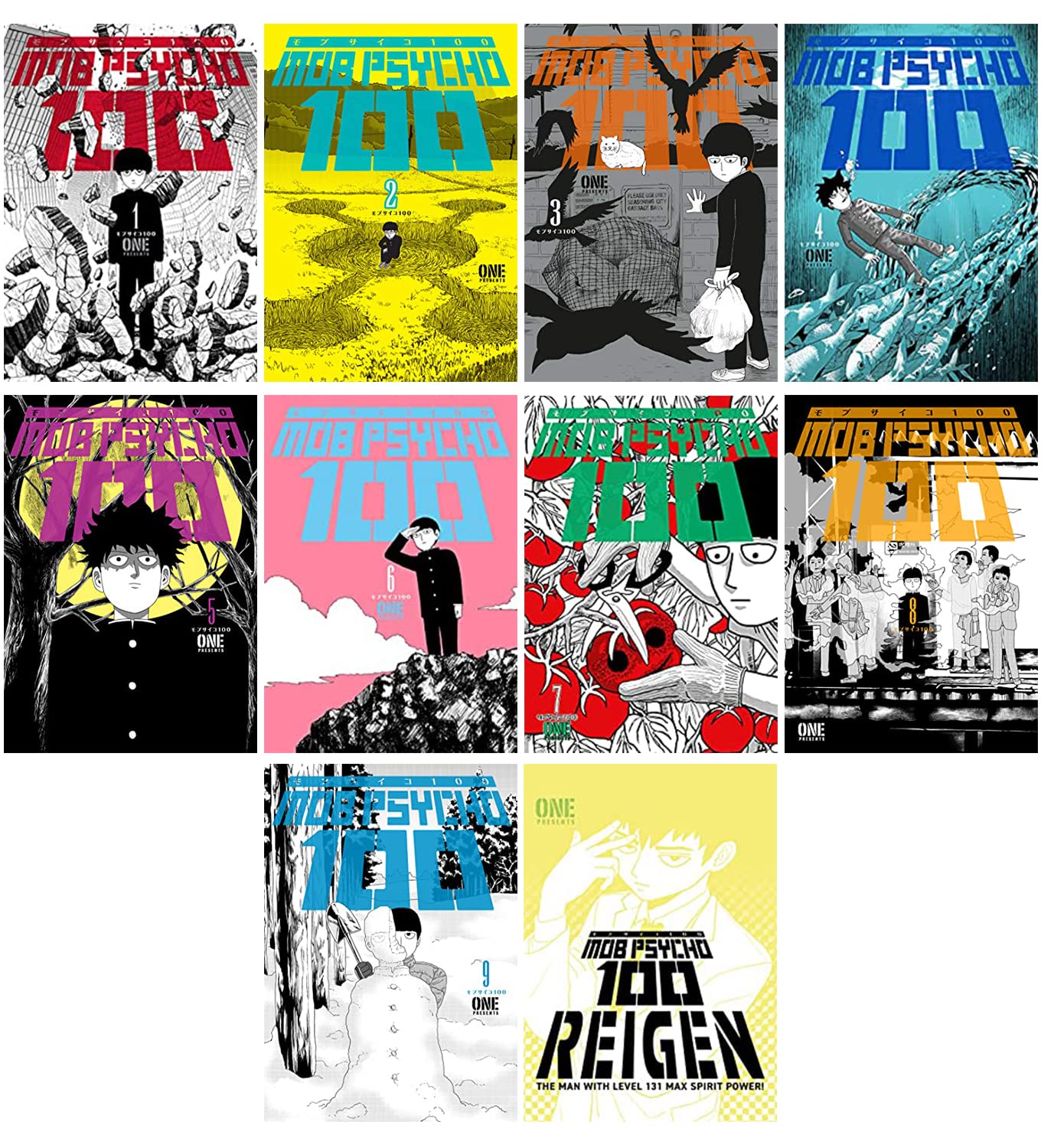 Mob Psycho 100 Manga 10-book Collection Set: Vol. 1-9 and Reigen by ONE ...