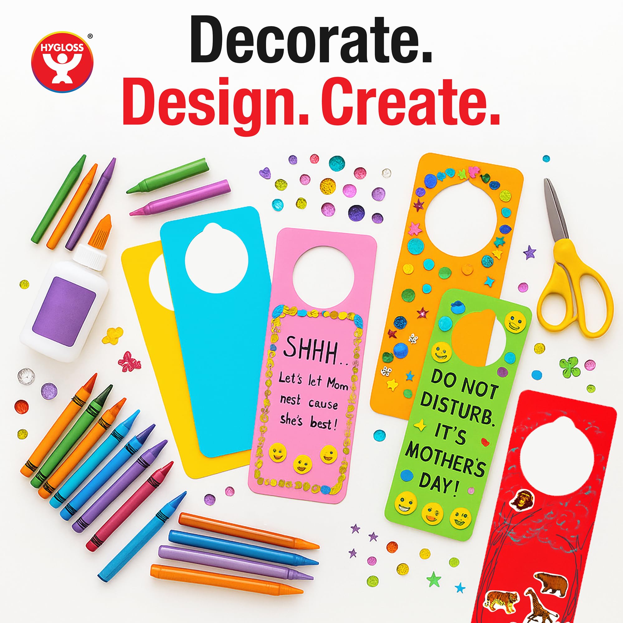Snapklik.com : Hygloss Cardstock Door Knob Hanger Blank For Crafts - 24 ...
