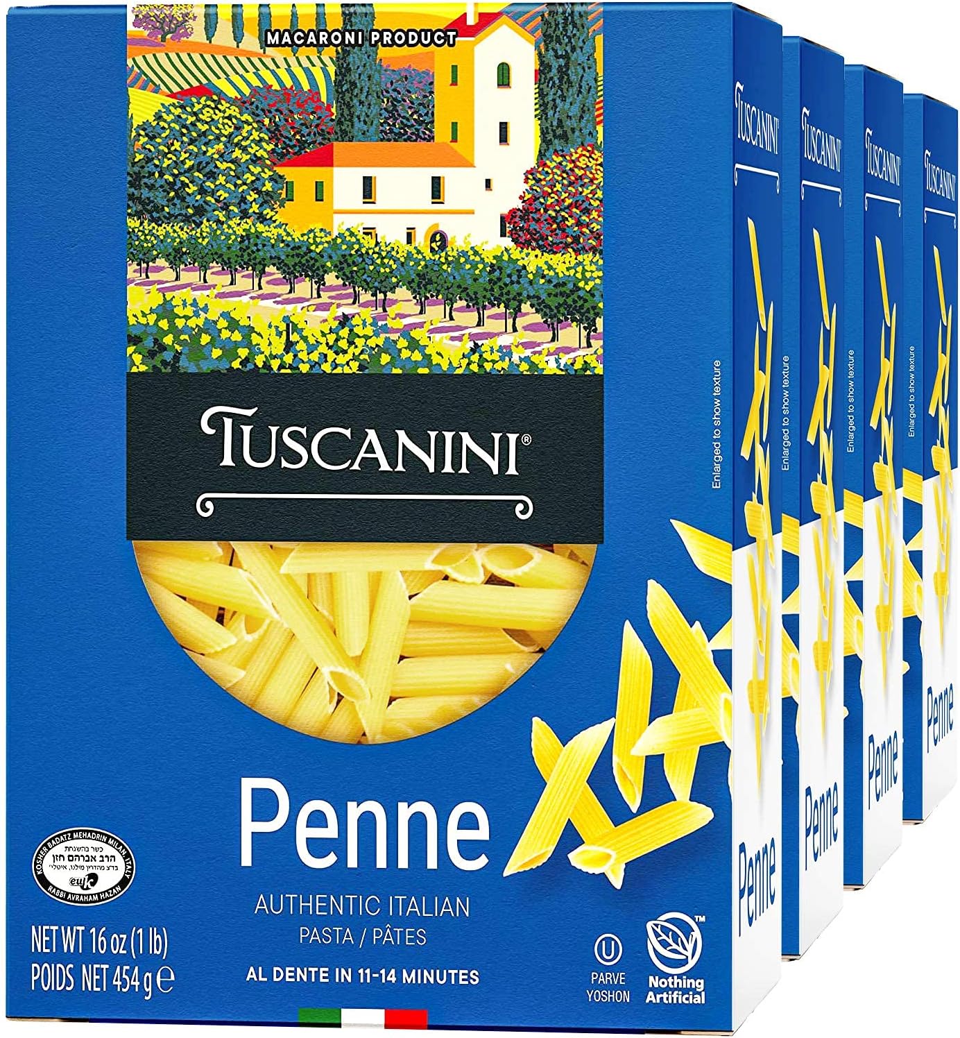 Amazon.com : Tuscanini Authentic Italian Penne Pasta 16oz (4 Pack) Made ...