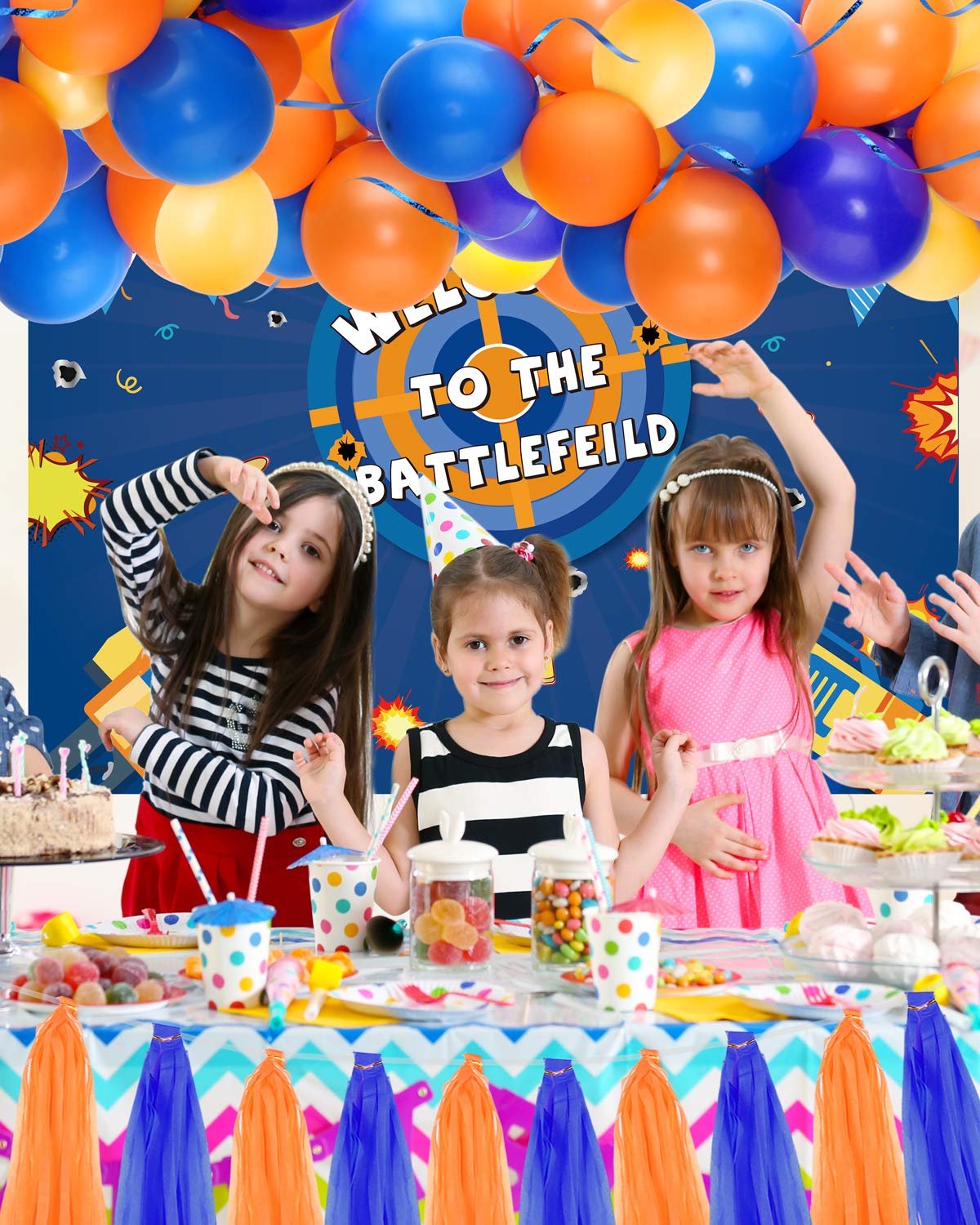 Buy Auihiay 78 Pieces Dart War Party Backdrop Decorations Set Include ...