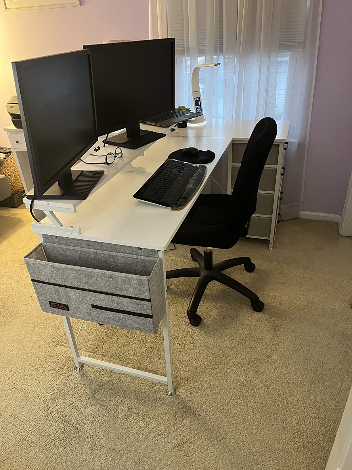 $24/mo - Finance KKL 63 inch L Shaped Computer Desk with USB Charging ...