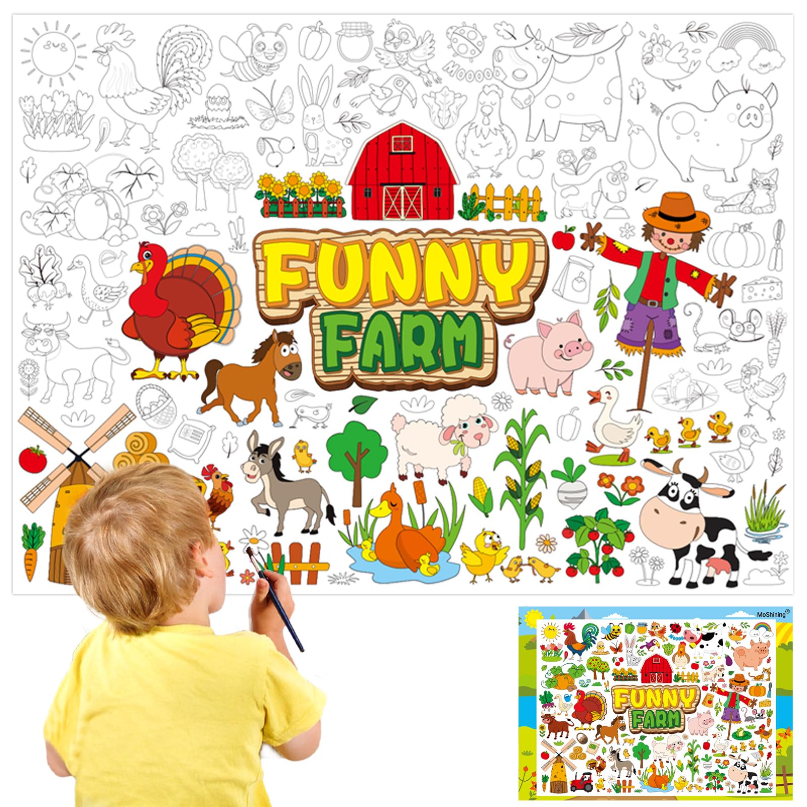 Snapklik.com : Farm Animals Giant Coloring Poster For Kids Crafts ...