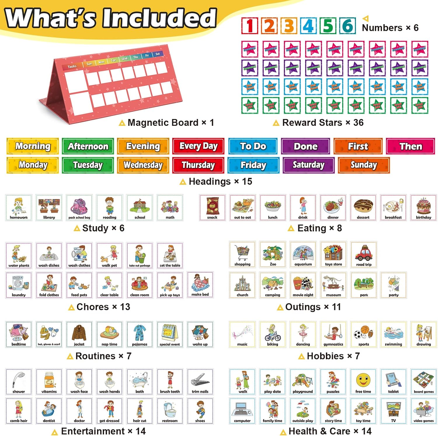 Magnetic Visual Schedule Board for Kids with Autism, Australia | Ubuy