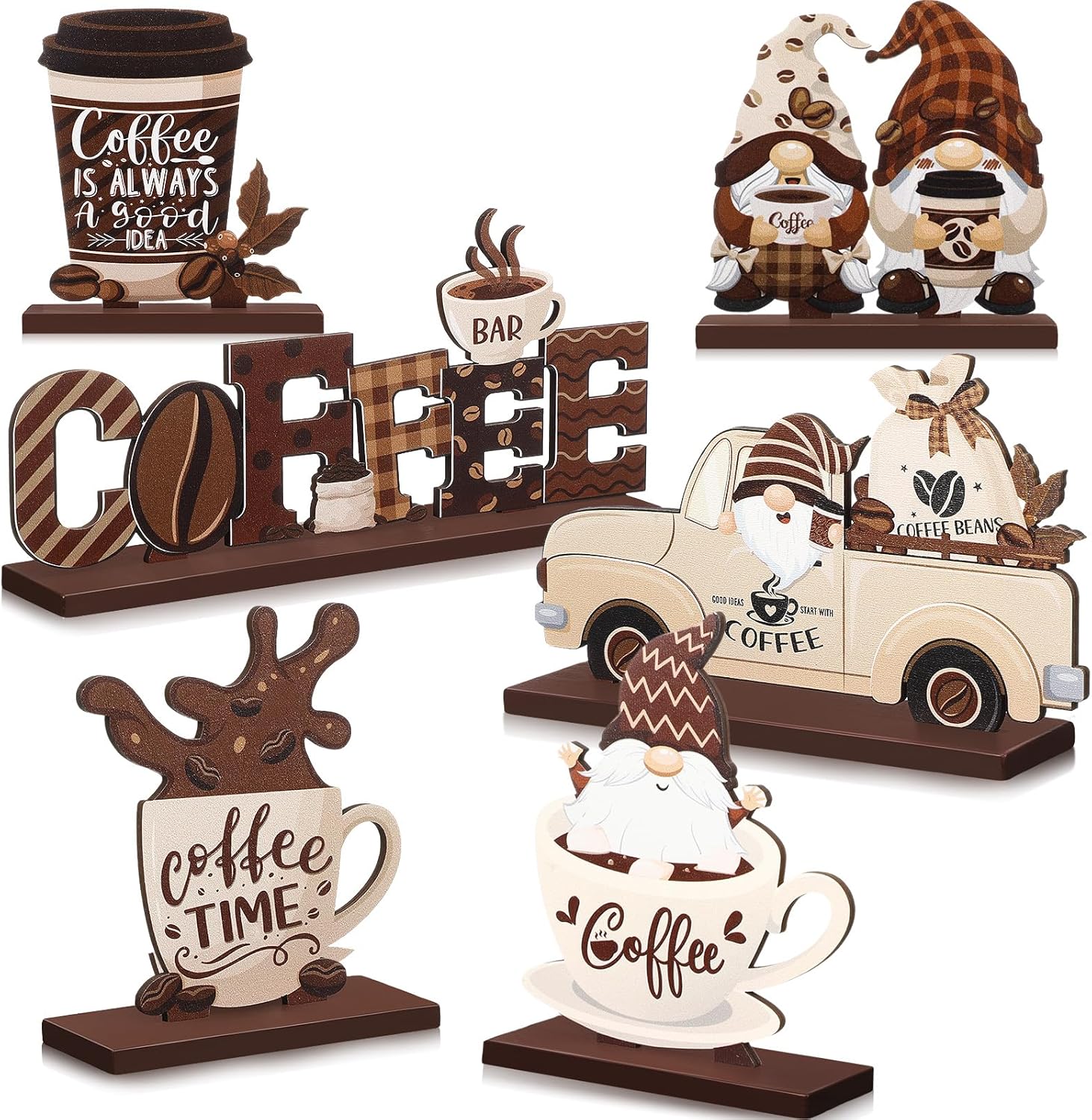 Amazon.com: Blosssound 6 Pcs Coffee Bar Decor Sign Coffee Bar ...