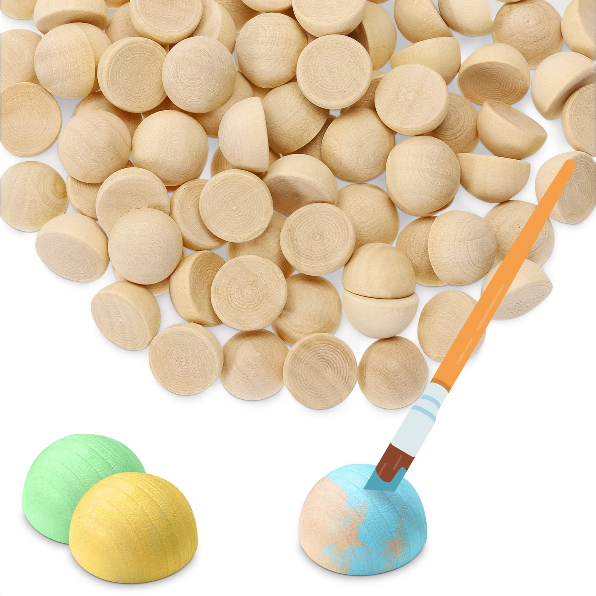 Amazon.com: Shapenty Half Round Unfinished Wooden Balls Smooth Split ...