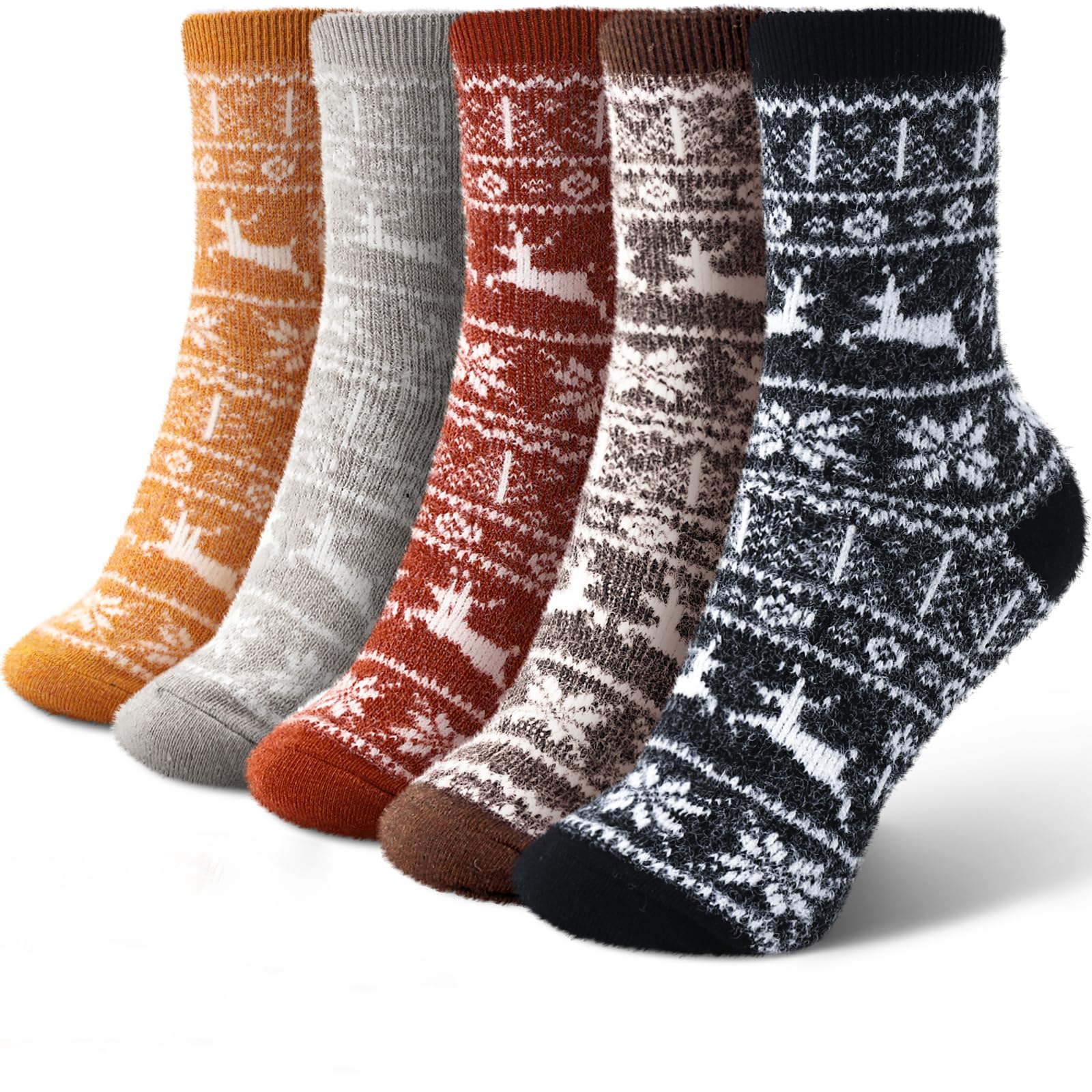 SISOSOCK Fuzzy Socks for Women Cozy Soft Warm Socks Casual Home Sleep ...