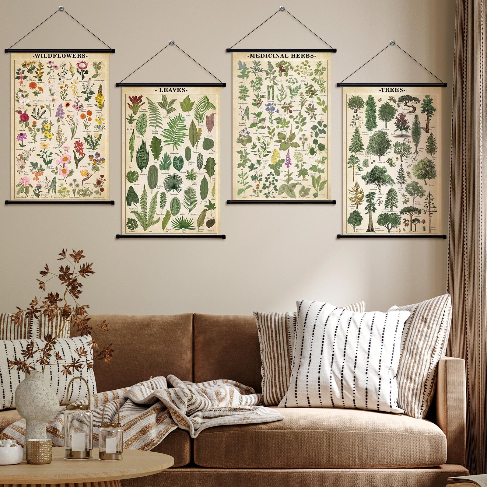 Snapklik.com : Lewtemi 4 Pcs Vintage Poster Nature Botanical Wall Art ...