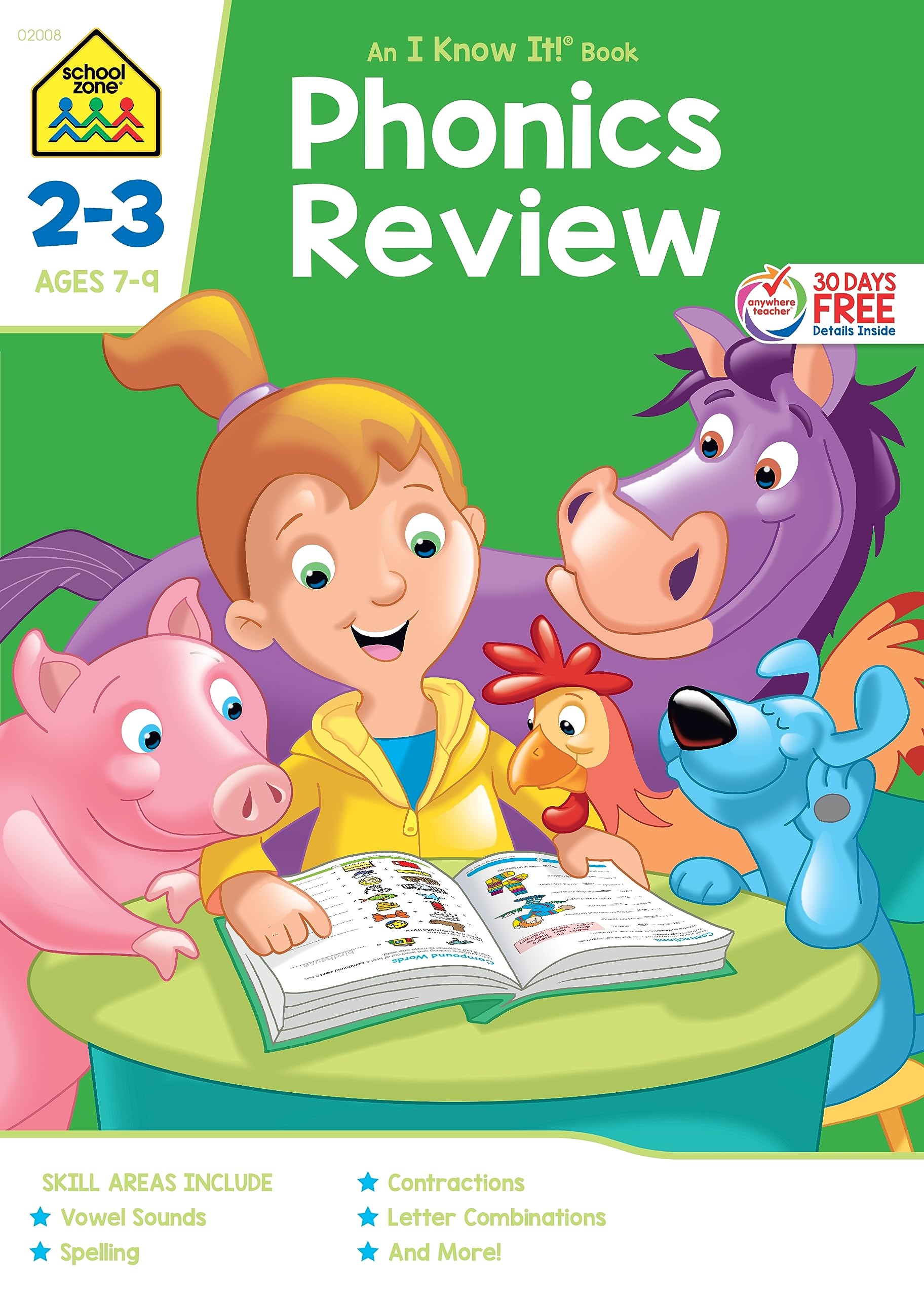 School Zone Phonics Review Workbook 32 Pages Ages 7 To | Desertcart ...
