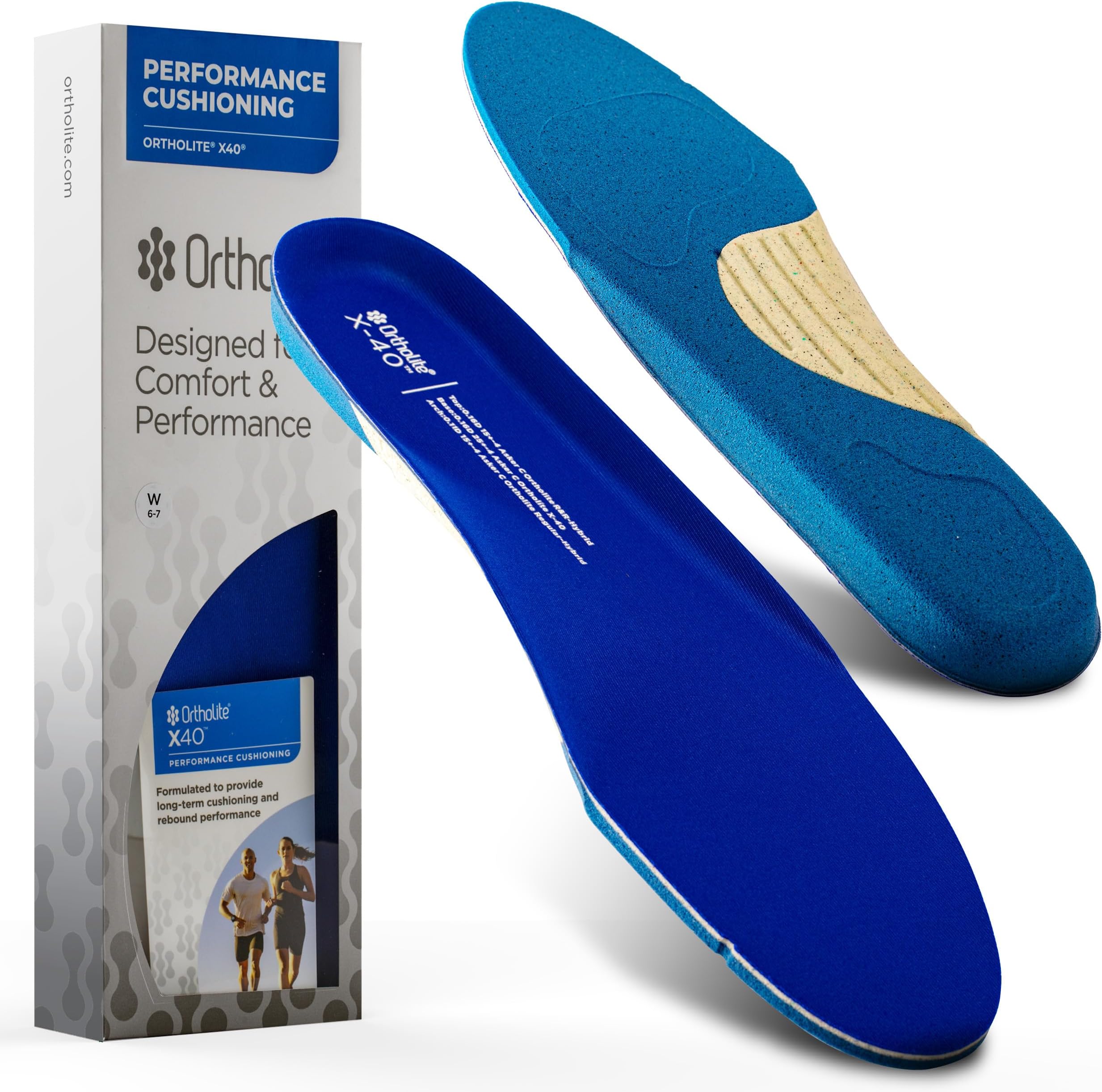 Amazon.com: Ortholite X40 Performance Cushioning Sole Trim-to-Fit ...