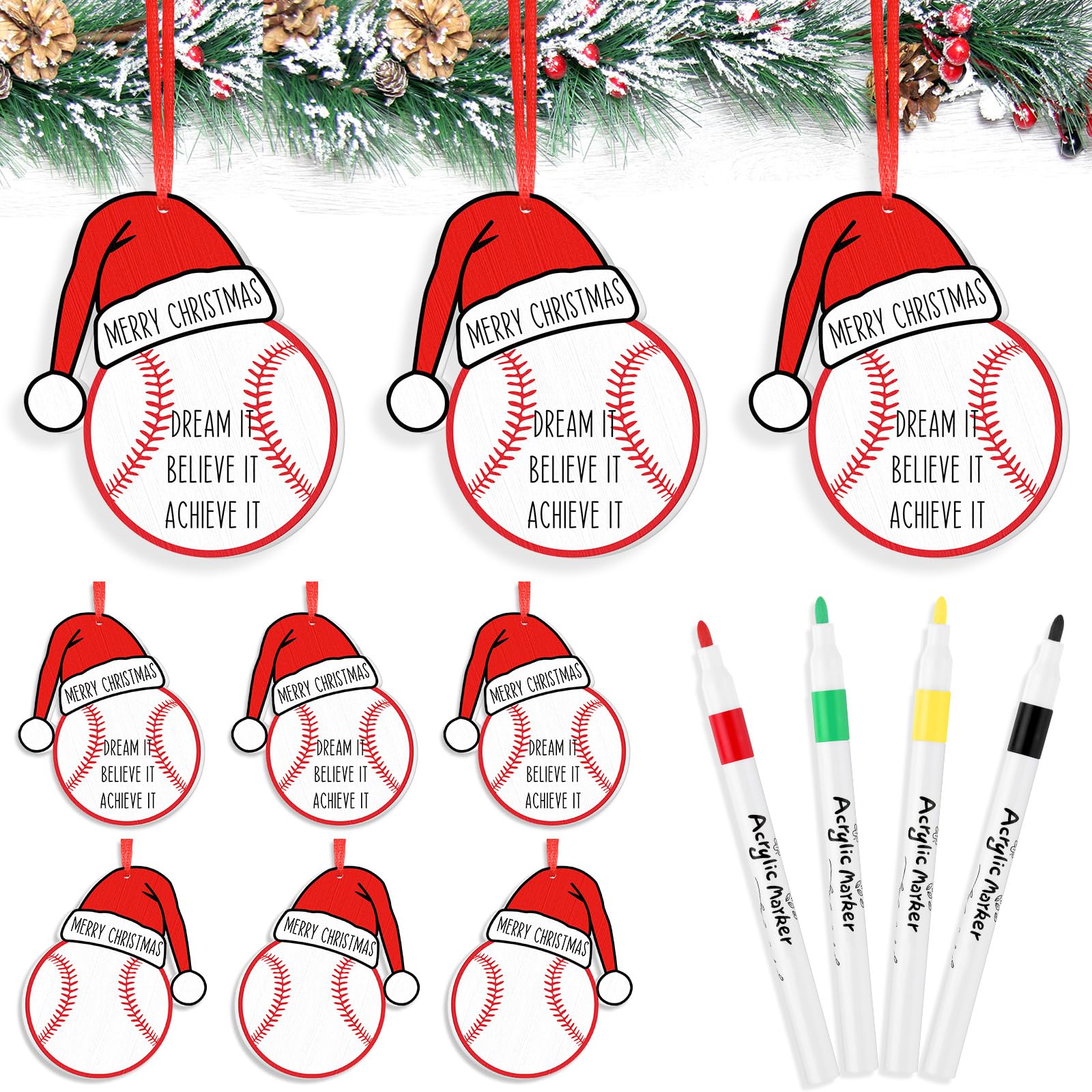 Amazon.com: Tondiamo 15 Pcs Wooden Baseball Hat Cutouts Wood DIY Crafts ...