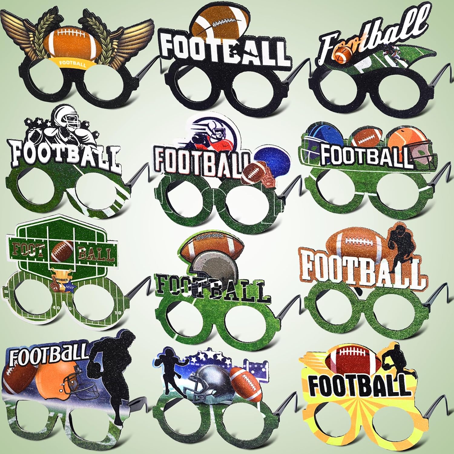 Amazon.com: Mega-L 12 Pcs Football Eyeglasses, Super Ball 2025 Party ...