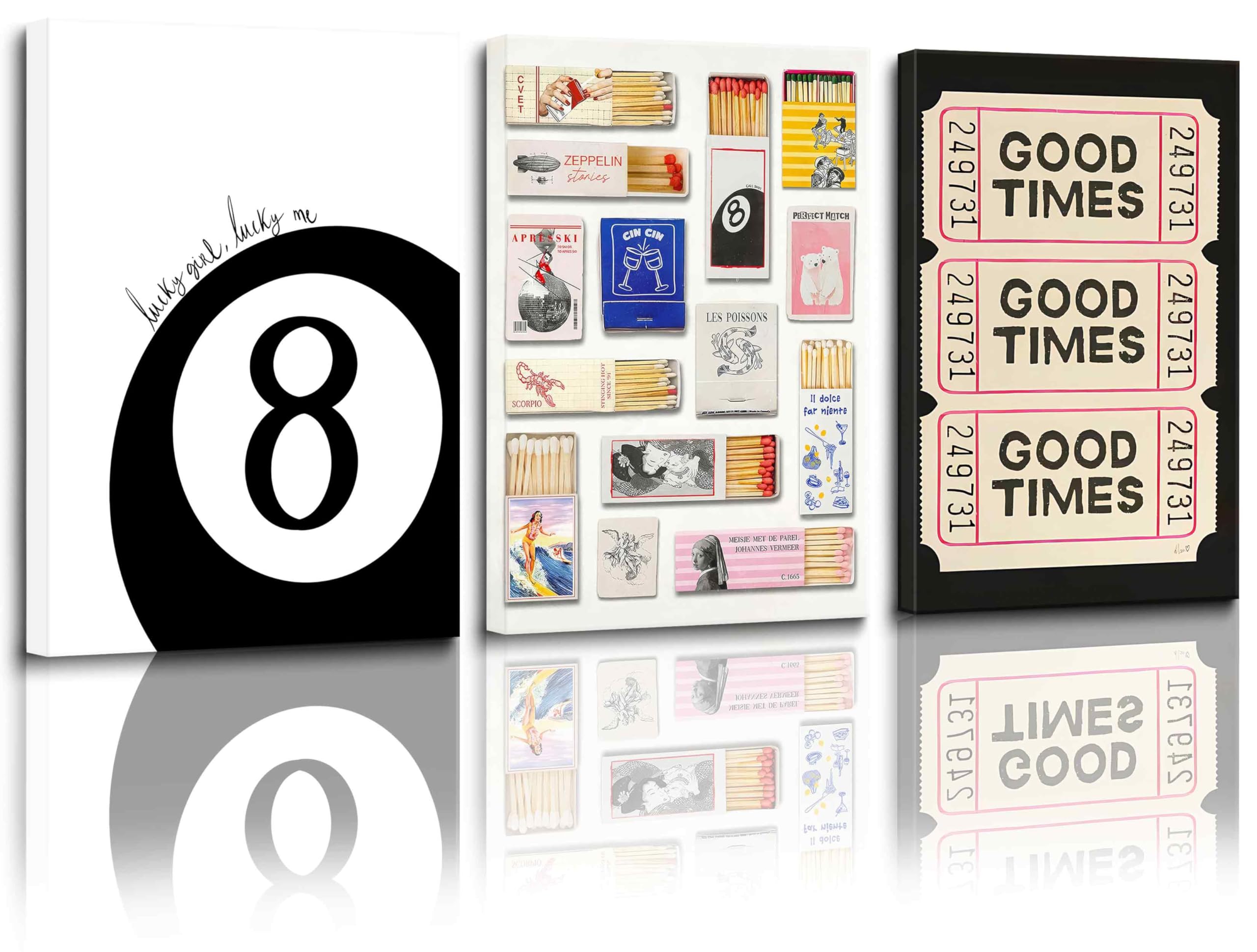 Amazon.com: 3 Pieces Unframed Vintage Matchbox Poster Fashion Aesthetic ...