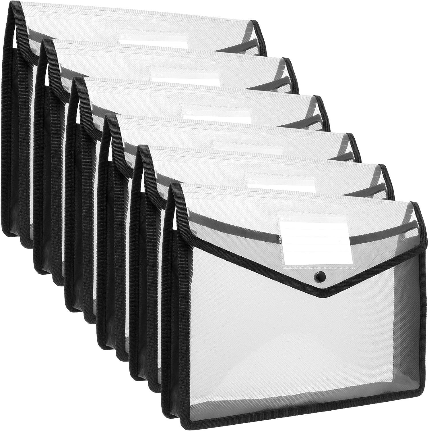 SENENQU 6 Pack A4 Black Plastic Document Folder Waterproof Wallet ...