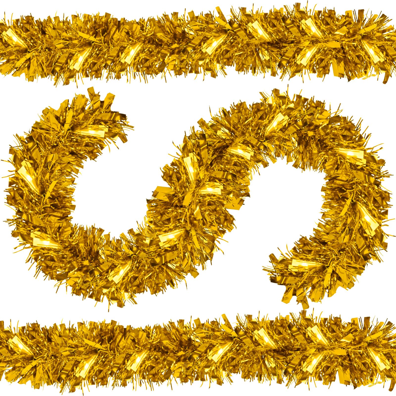Amazon.com: Prashent 66 FT Artificial Christmas Garland Winter Shiny ...