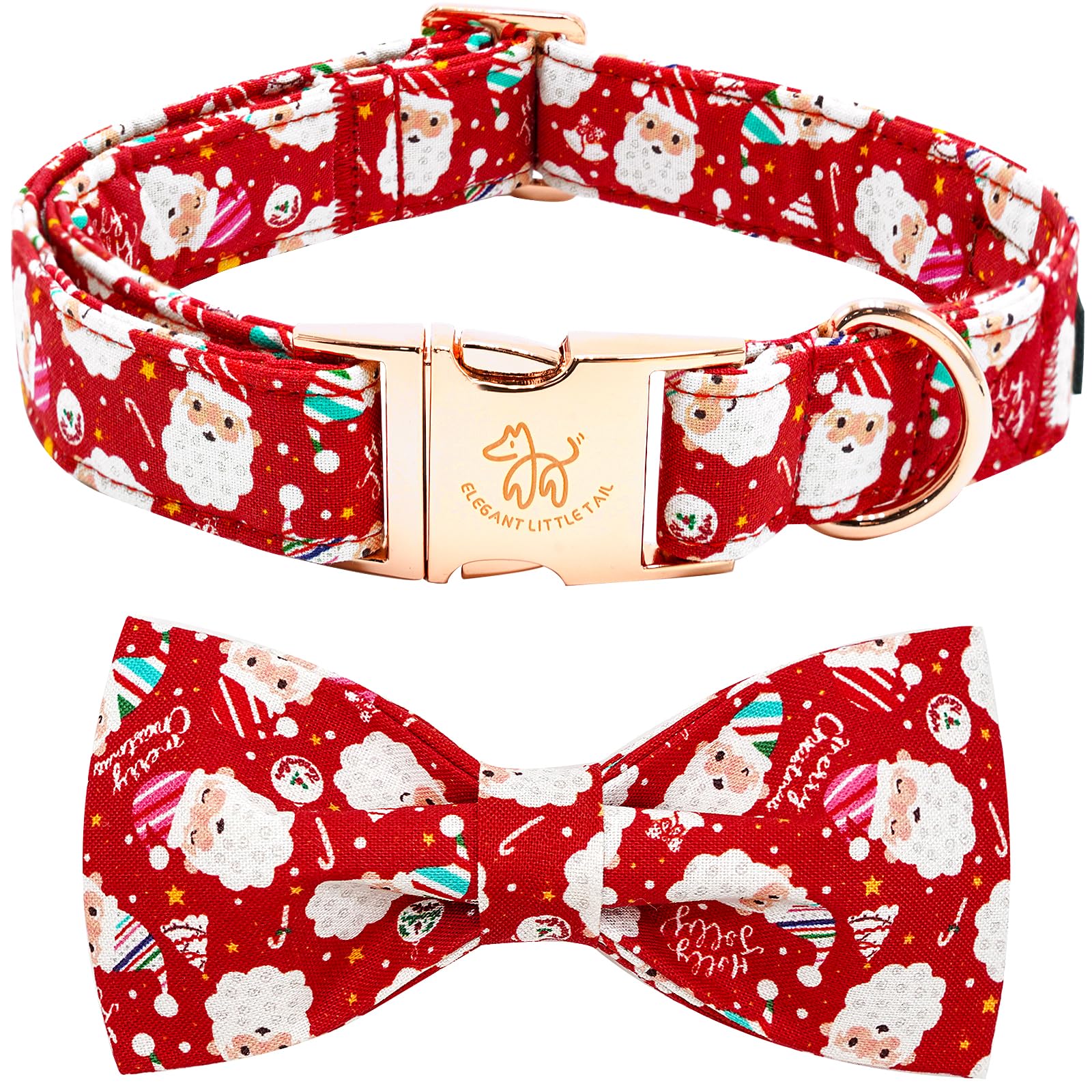 Amazon.com : Elegant little tail Dog Collar, Christmas Dog Collar Santa ...