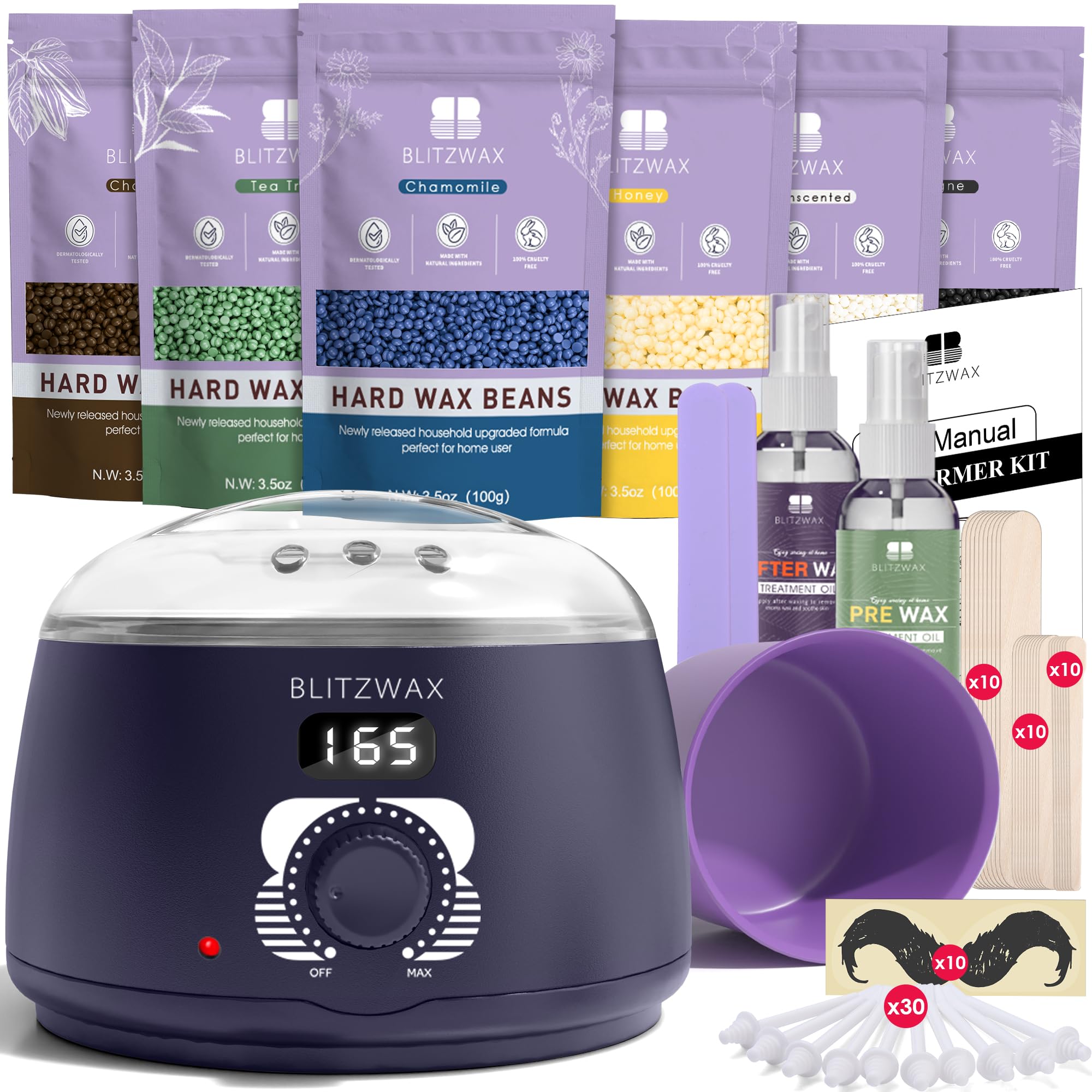 Amazon.com : BLITZWAX Nose Wax Kit for Men and Women Hair Removal ...